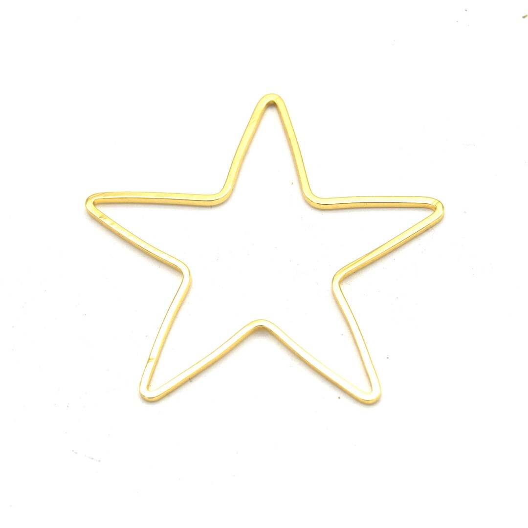 Star 22mm X 22mm Gold Plated Open Star Shaped Pendant/connector ...