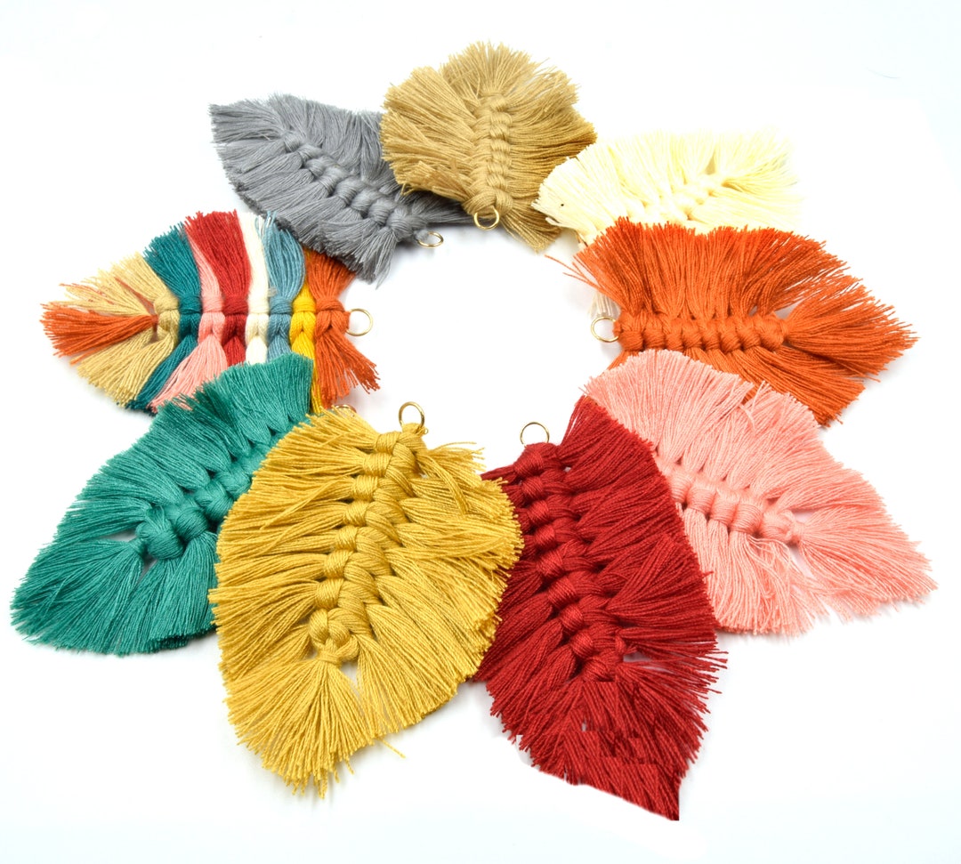 Macramé Tassels | 65mm X 90mm Threaded Tassels | Knotted Tassels ...