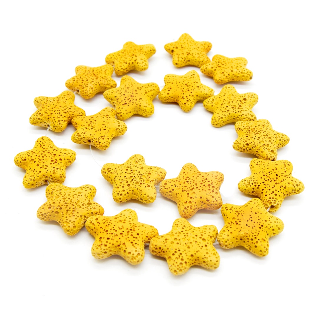 Mustard Yellow Star Lava Beads | Essential Oil Diffuser Jewelry - Etsy