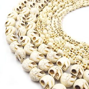 Howlite Skull Beads - Dyed Skull Shaped Beads Available in Sizes 8mm ...