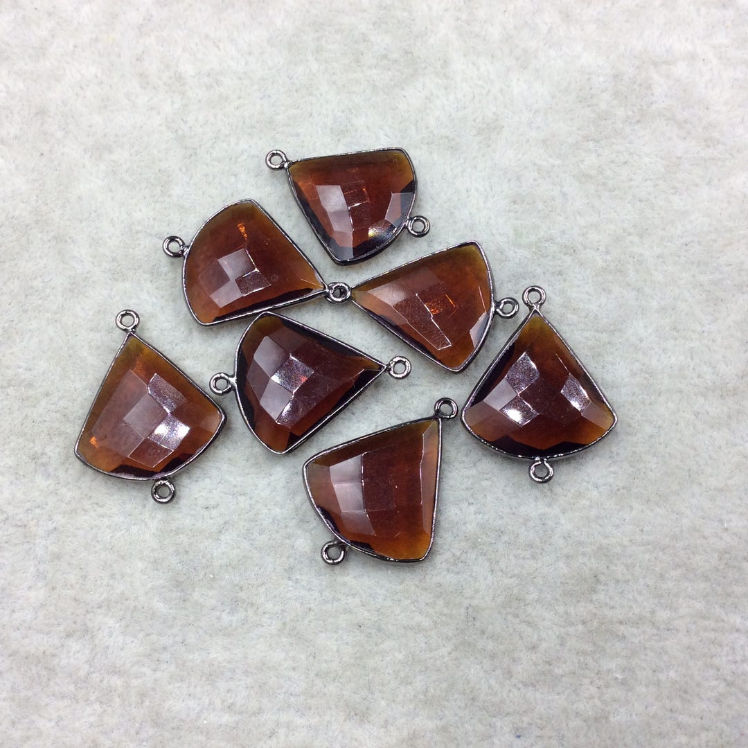 Hydro Root Beer Quartz Bezel Gunmetal Plated Faceted Natural - Etsy