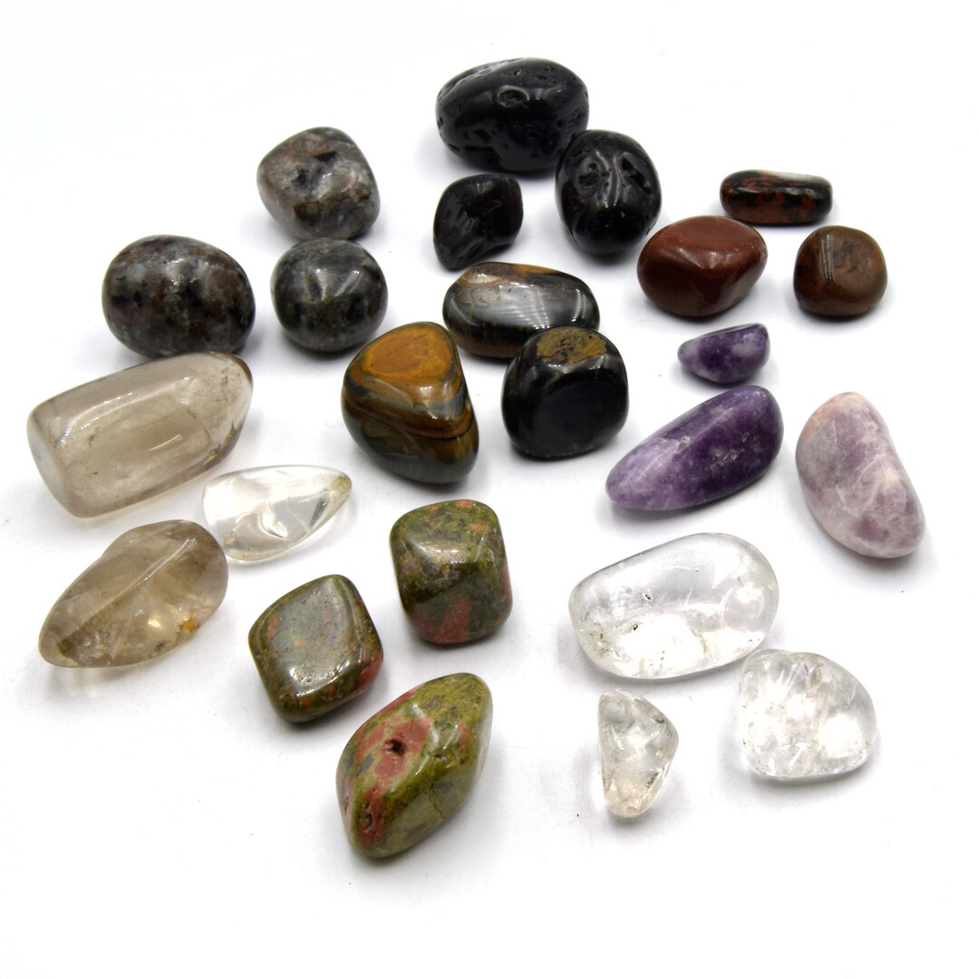 Gemstone Tumbles: Clear Quartz, Tiger Eye, Lepidolite, and More (200 ...