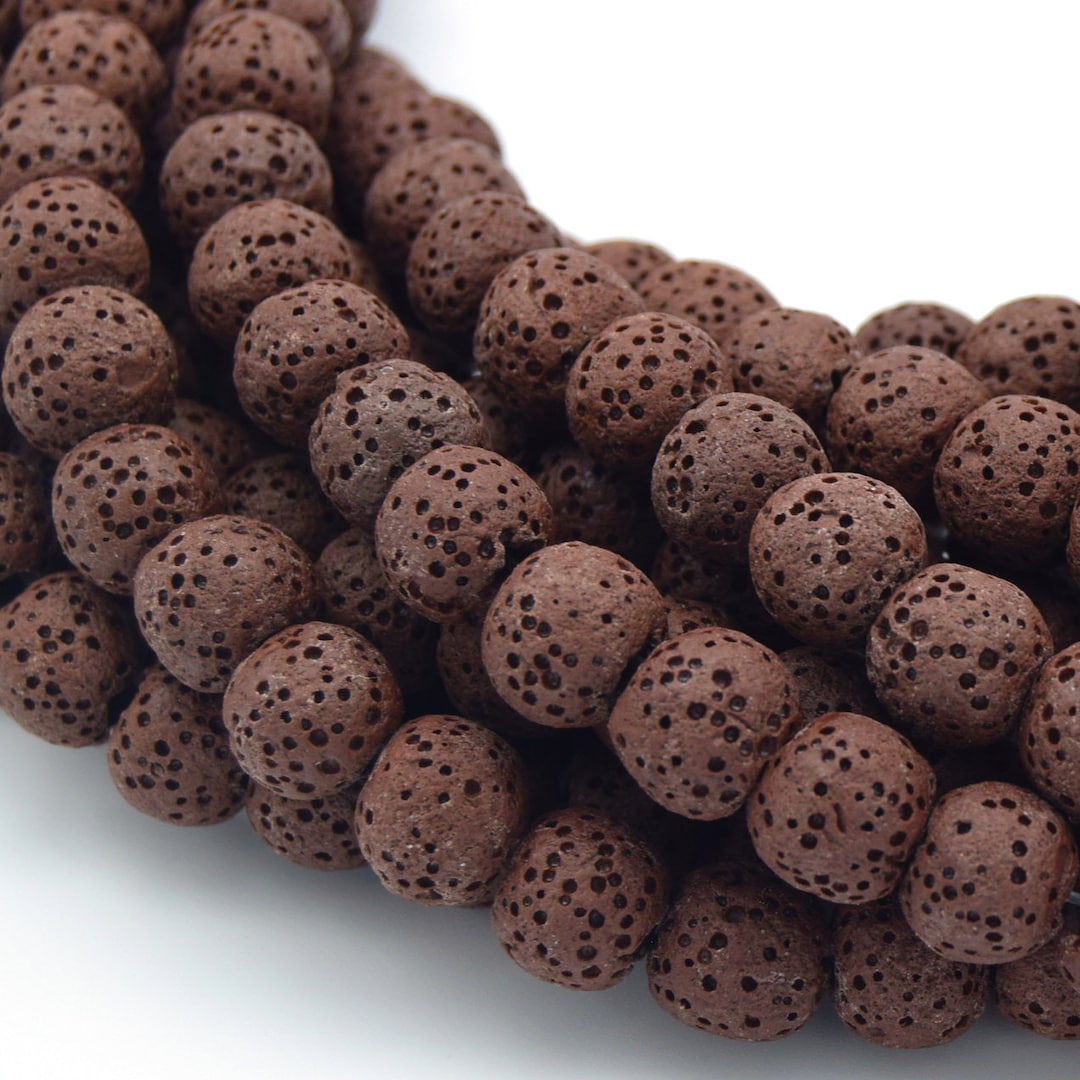 Lava Beads | Brown Round Diffuser Beads - 6mm 8mm 10mm 12mm 14mm 16mm ...