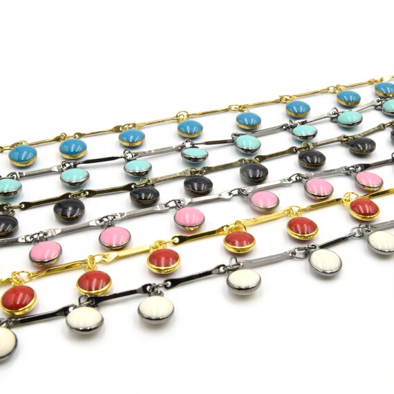 Dangle Chain Enamel Chain Link Chain Rosary Chain - Etsy