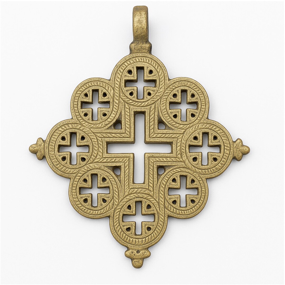 Large Ethiopian Gold Cross Pendant: African Coptic Jewelry, 92mm - Etsy