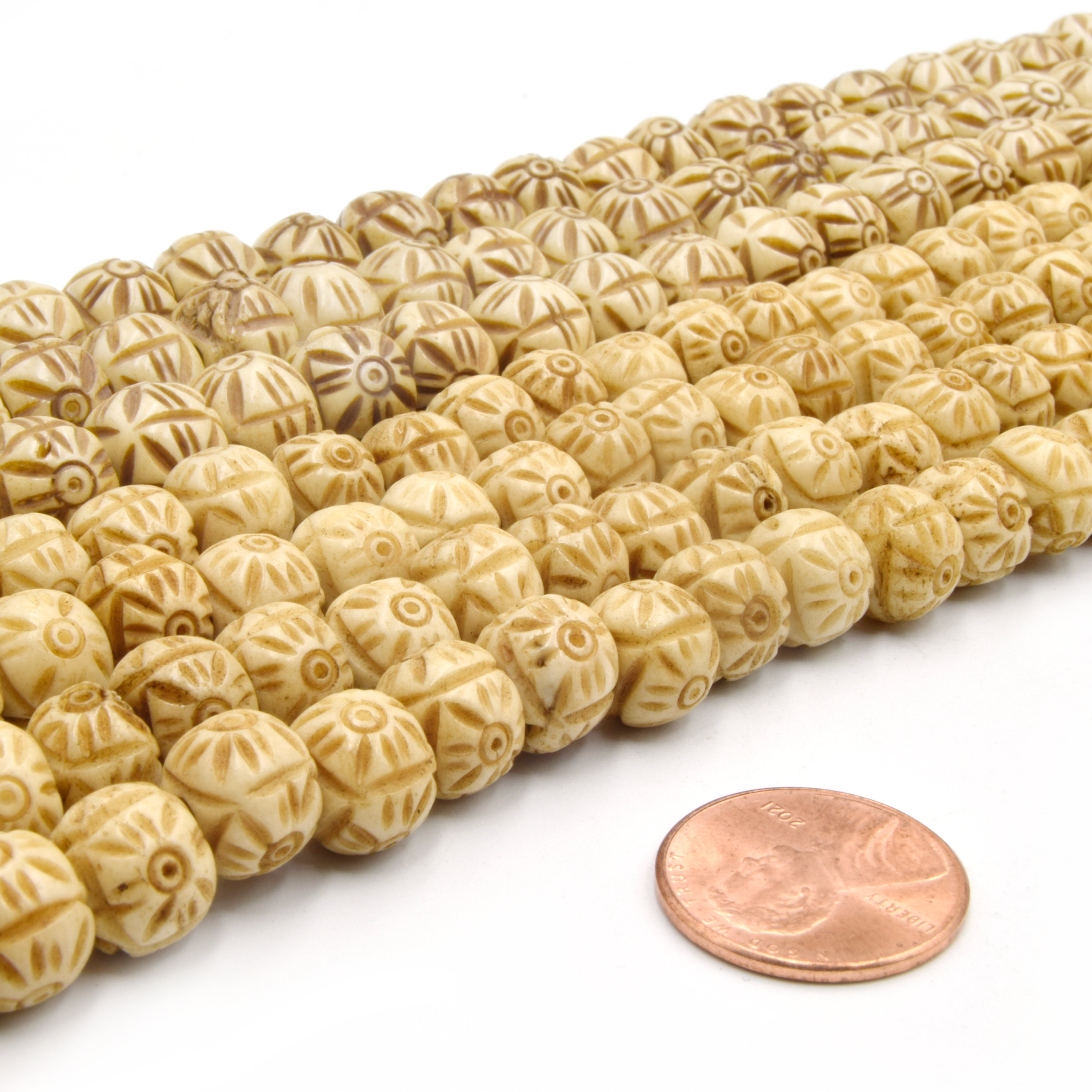 Bone Beads Carved Sunshine / Sunburst Ox Bone Beads 8mm - Etsy