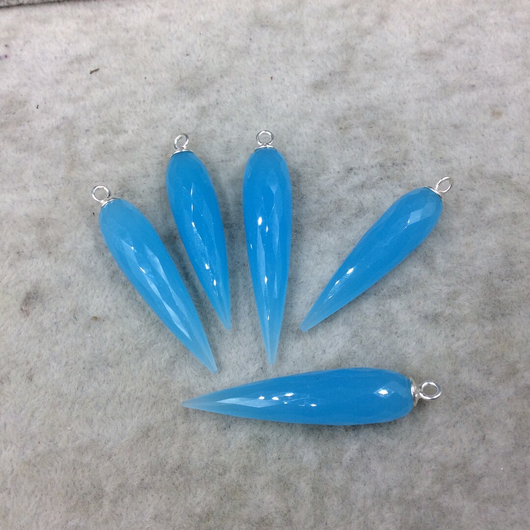 Sky Blue Quartz Spike Pendant: Sterling Silver Bezel Component (10mm X ...