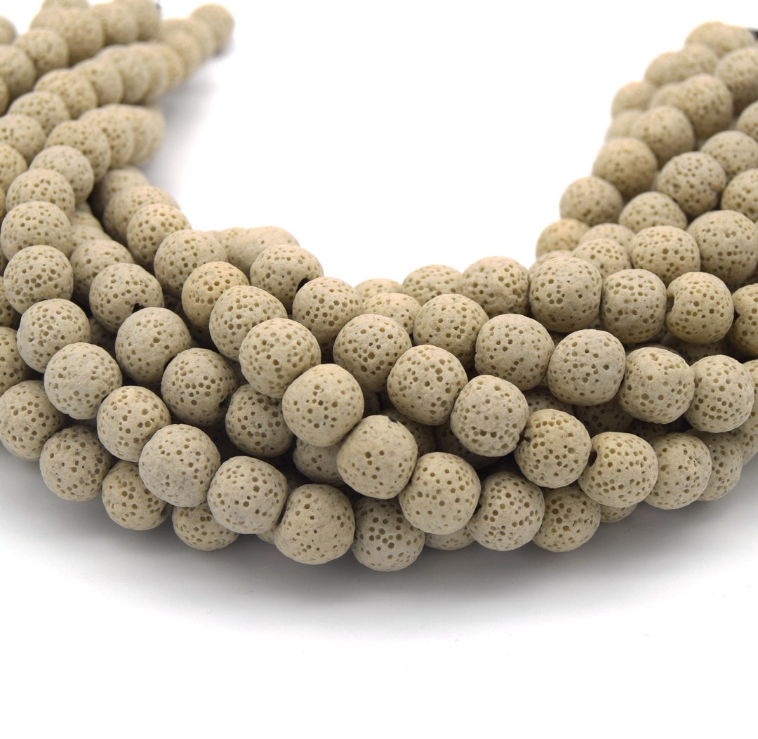 Lava Beads | Tan Round Diffuser Beads - 6mm 8mm 10mm 12mm 14mm 16mm ...