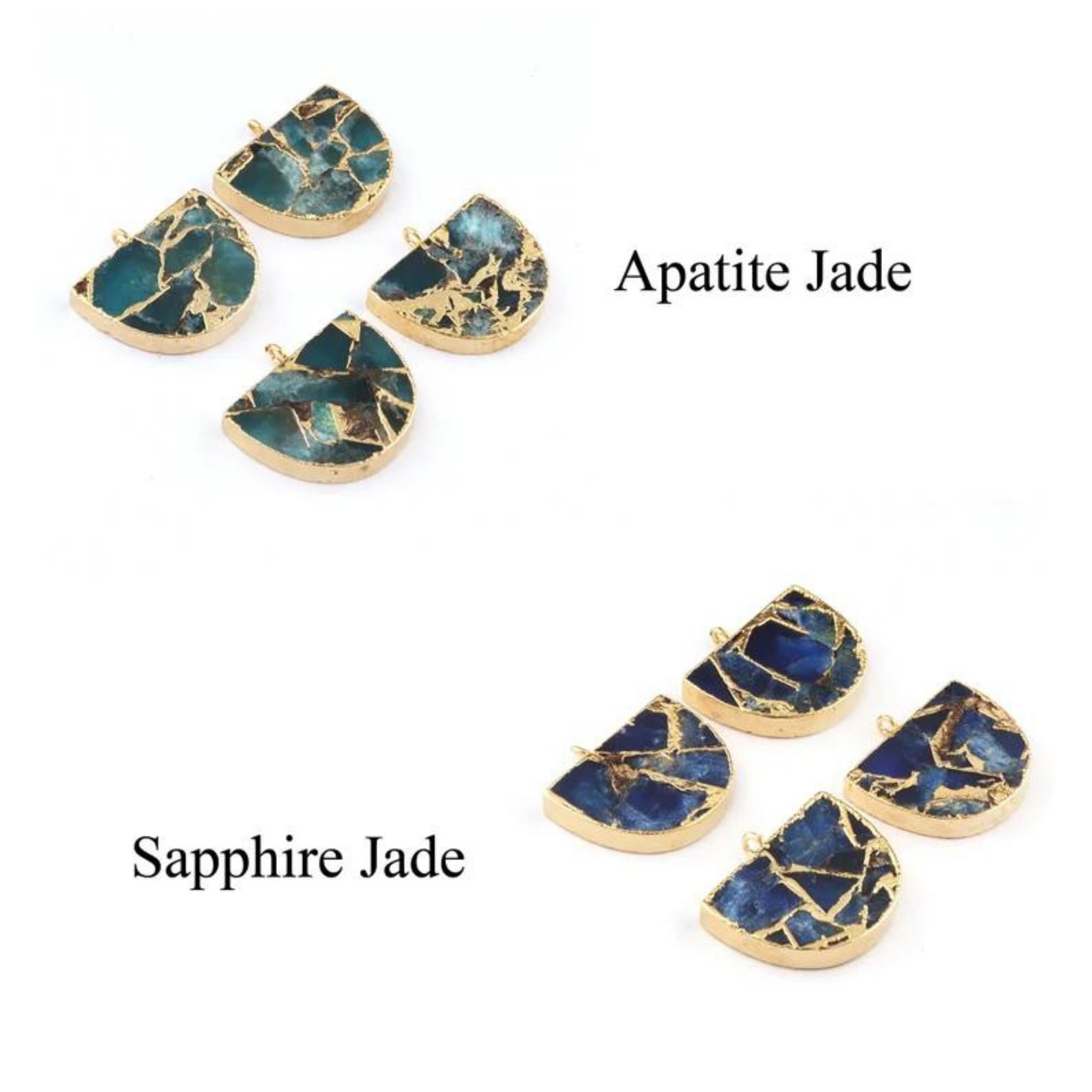 Mojave Copper Turquoise Semi Circle Pendants: Electroformed Gemstone ...