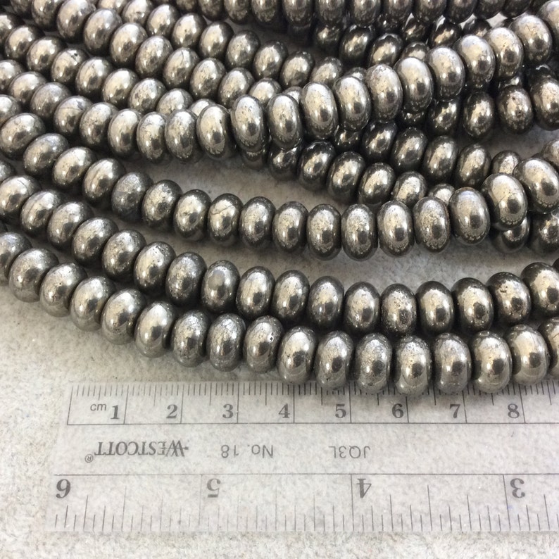 6mm X 10mm Smooth Natural Metallic Pyrite Rondelle/disc Shaped - Etsy