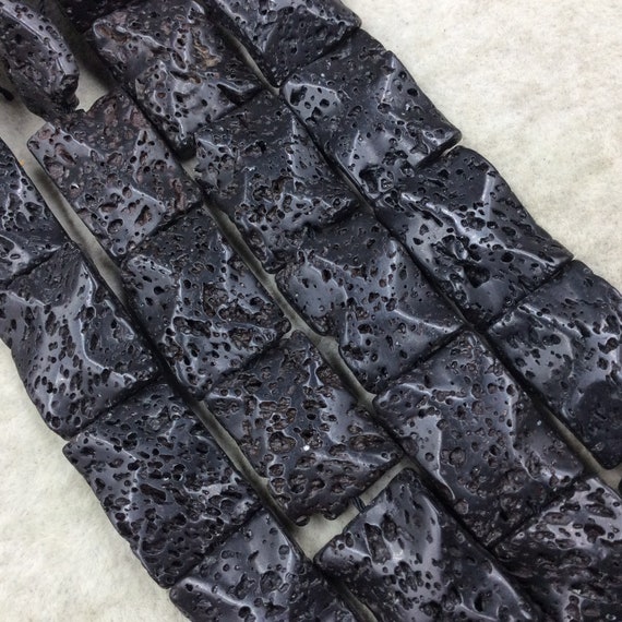 18mm X 26mm Waxed/coated Black Colored Volcanic Lava Rock Wavy | Etsy