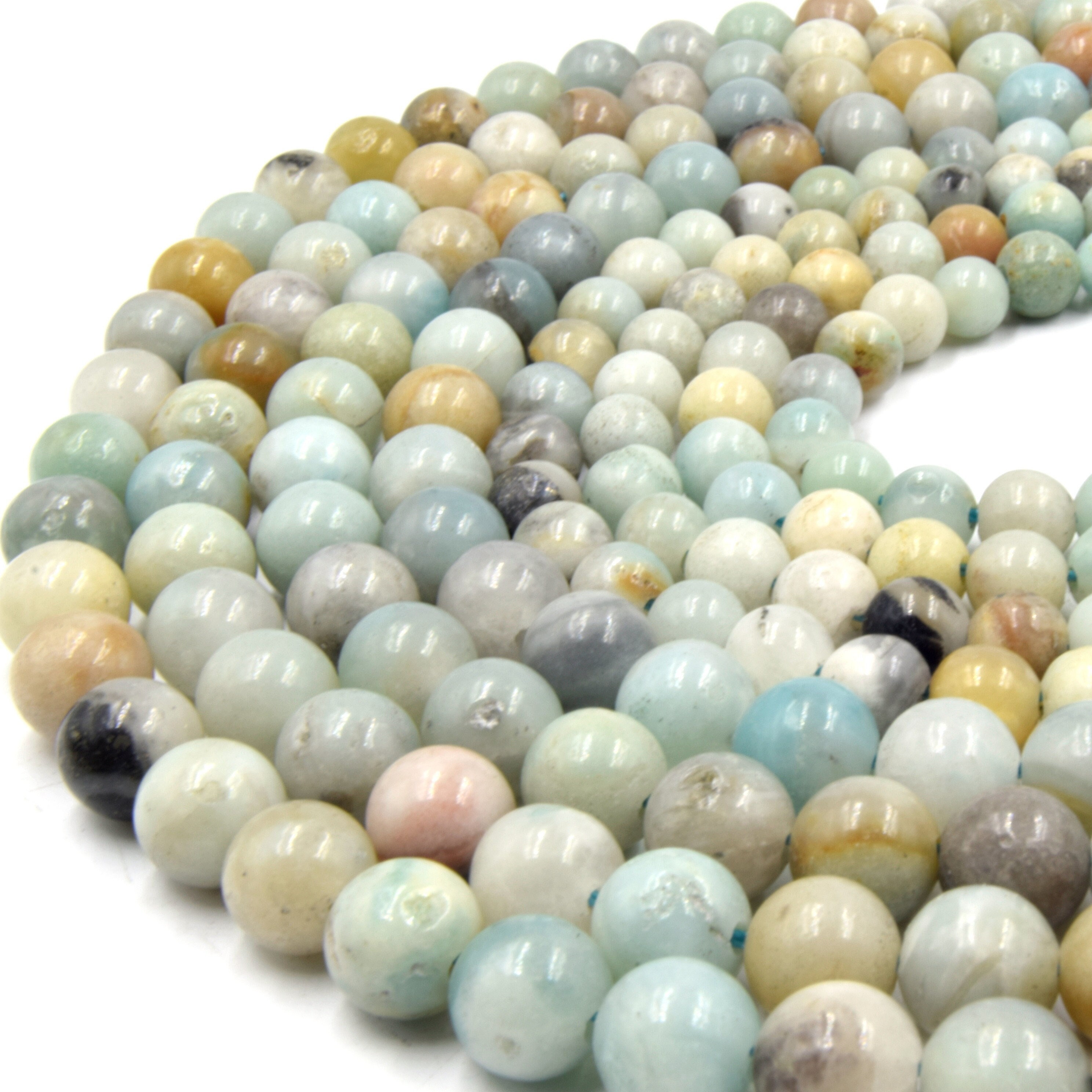 Large Hole Amazonite Beads Mixed Amazonite Smooth Round - Etsy