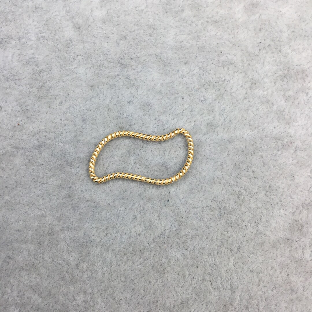13mm X 28mm Gold Finish Open Twisted Wire Tilde/squiggle Shaped Plated ...