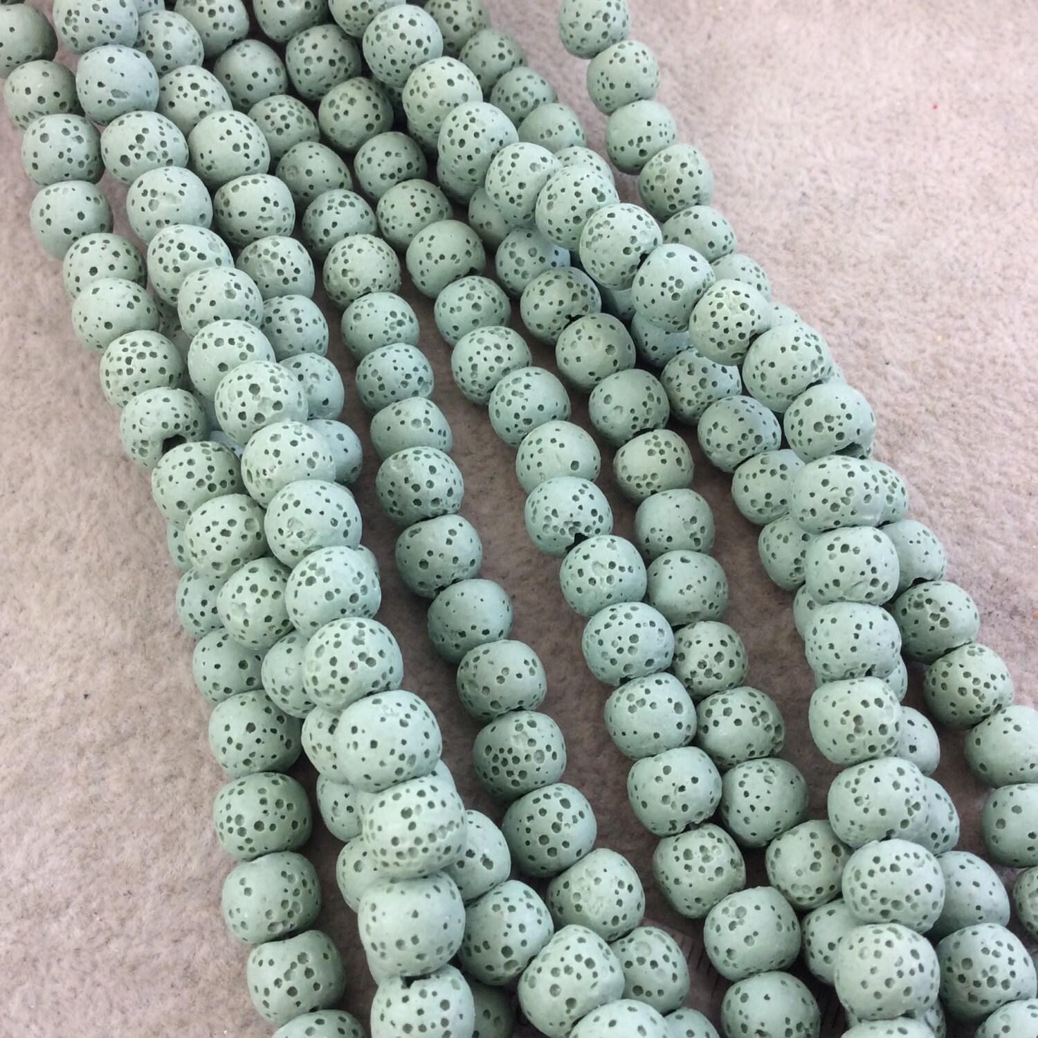 8mm Light Green Colored Volcanic Lava Rock Round/Rondelle | Etsy