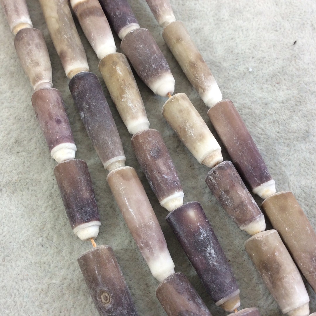 Natural Sea Urchin Spine Tube Beads With 1mm Holes 16 Strand approx. 14 ...