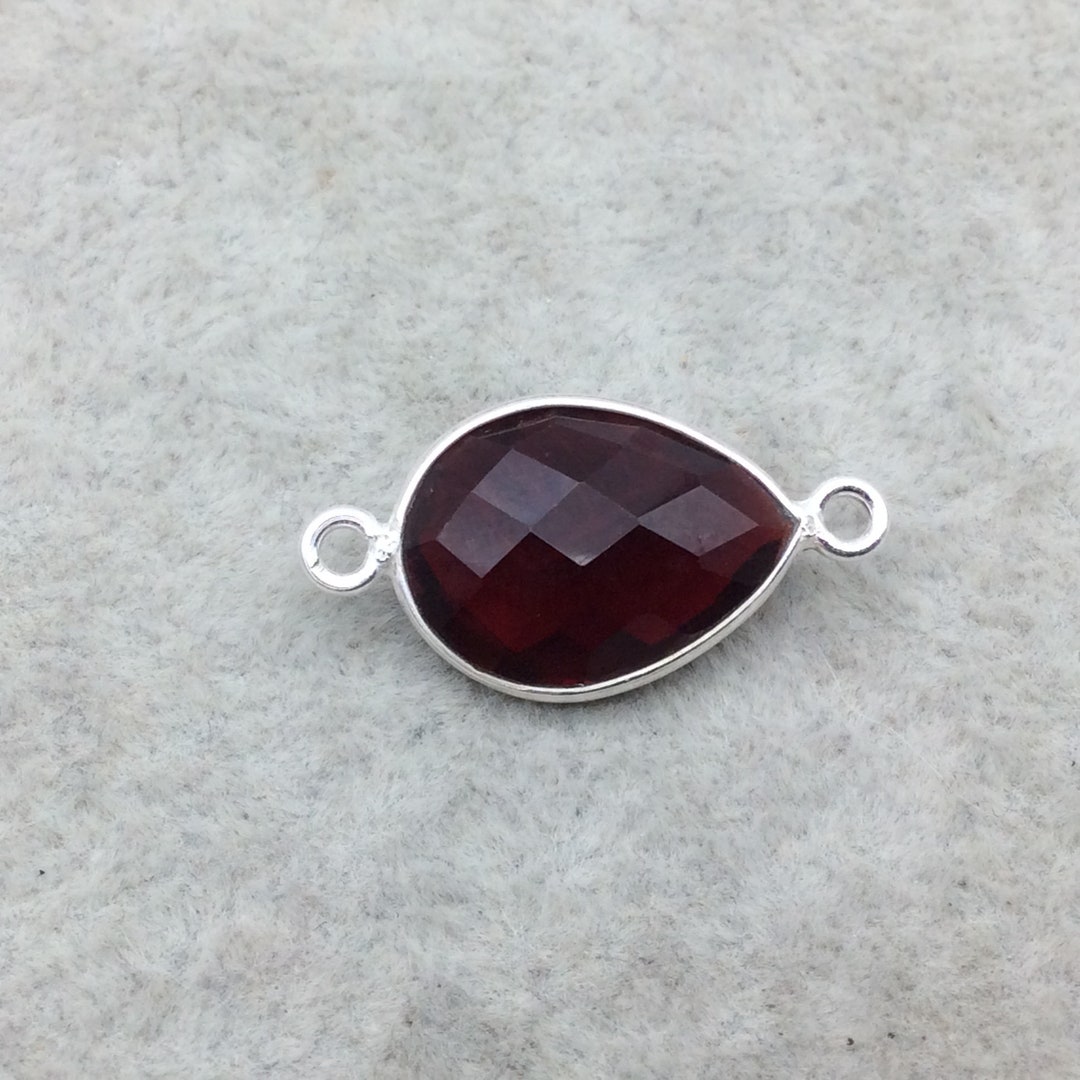 Sterling Silver Faceted Deepest Red (lab Created) Quartz Teardrop ...