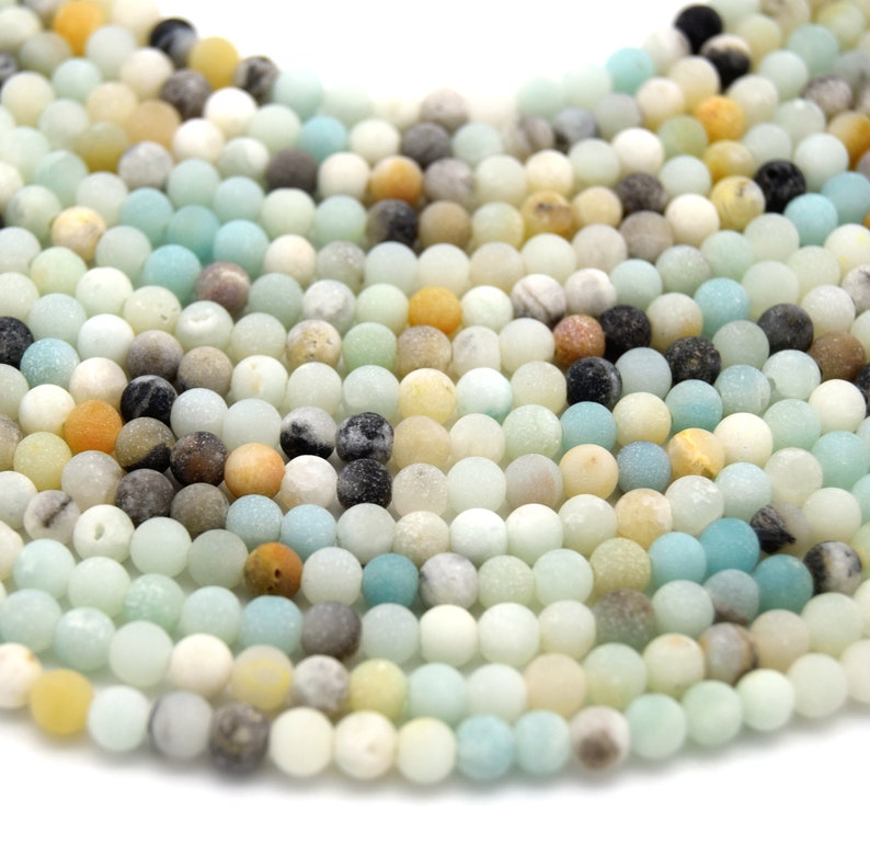 Amazonite Beads - Matte Round Natural Gemstone Beads - 4mm 6mm 8mm 10mm ...