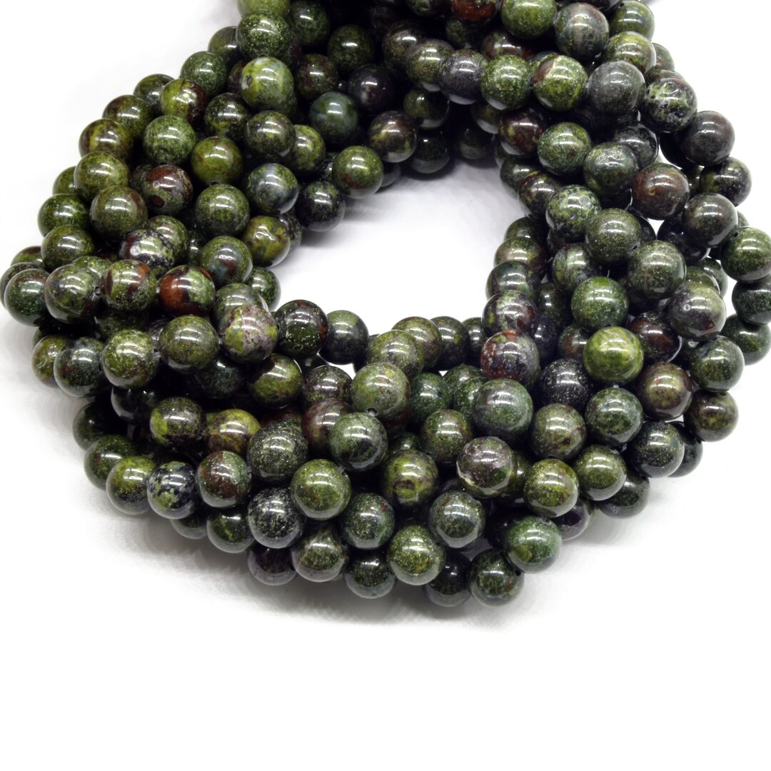 Dragon Blood Stone Beads | Smooth Round Natural Dragon Blood Jasper ...