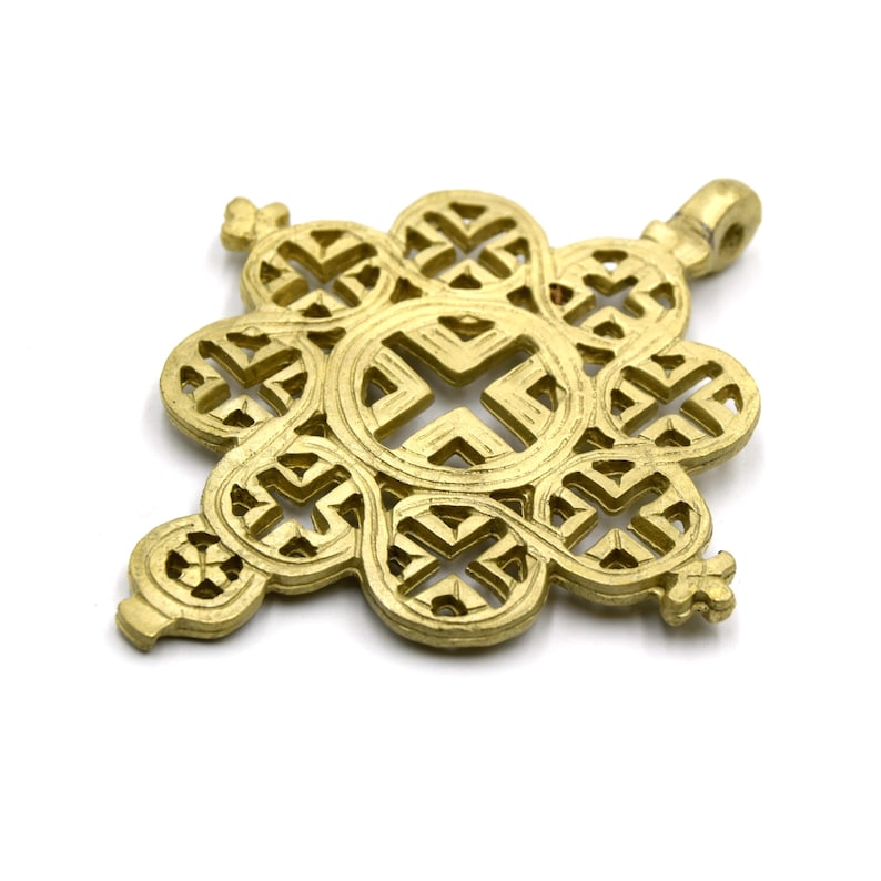 Large Ethiopian Gold Cross Pendant: African Coptic Jewelry, 92mm - Etsy