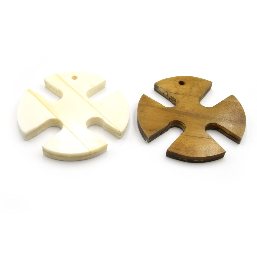 Ox Bone Cross Pendant: Medieval Style Jewelry Focal (58mm) - Etsy