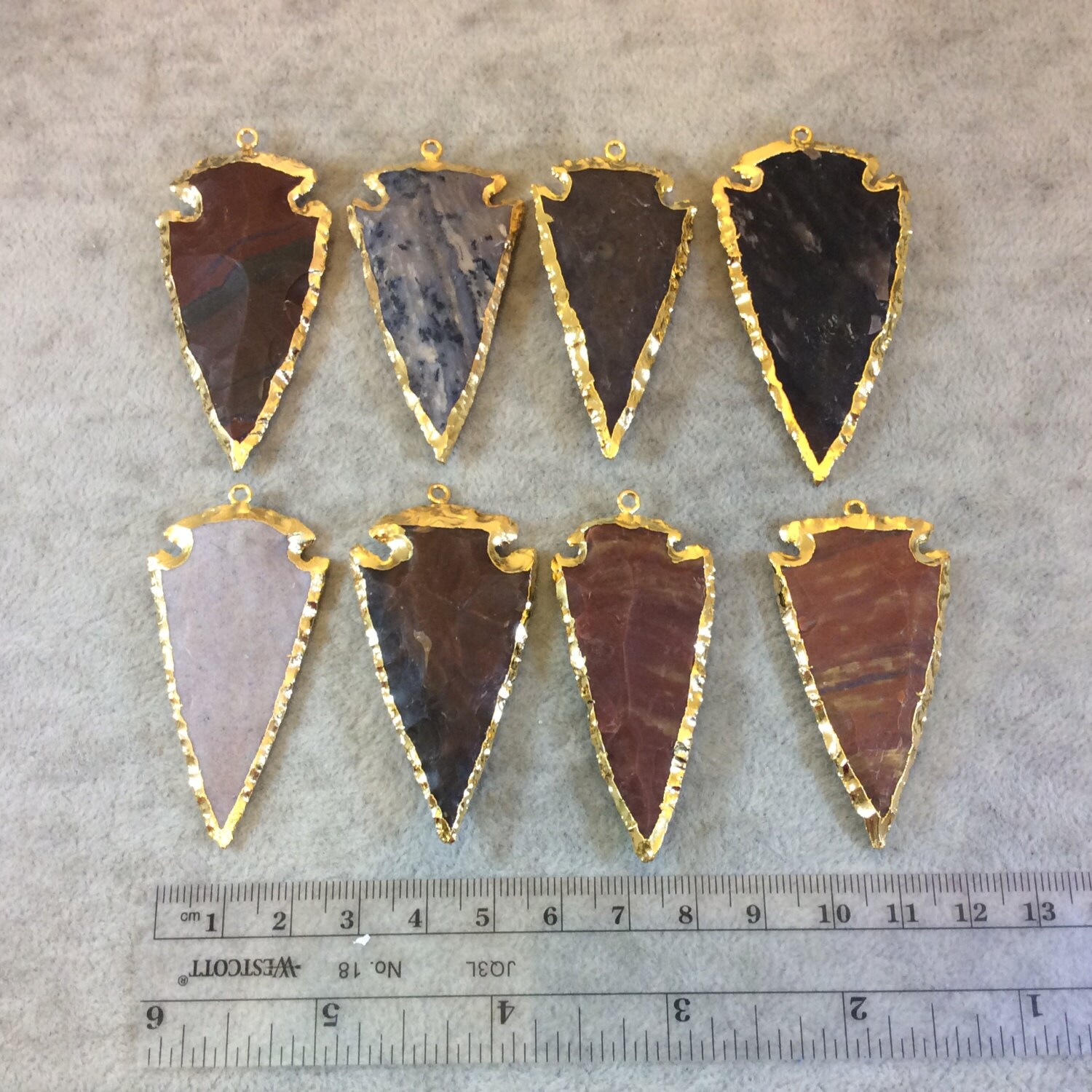2-2.5 Gold Finish Arrowhead Shaped Electroplated Mixed - Etsy
