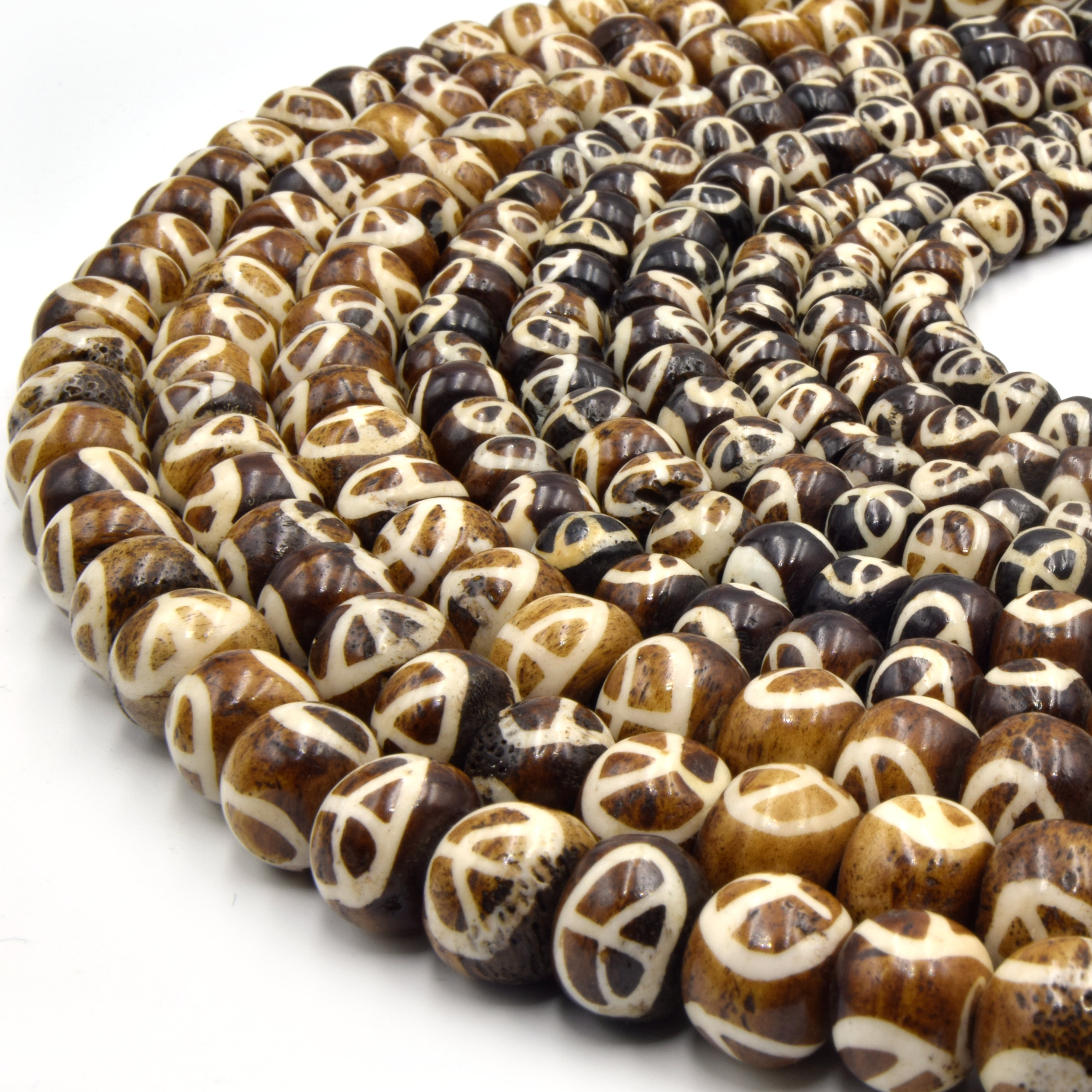Hand Painted Peace Sign Bone Beads: Rondelle Jewelry Supplies - Etsy