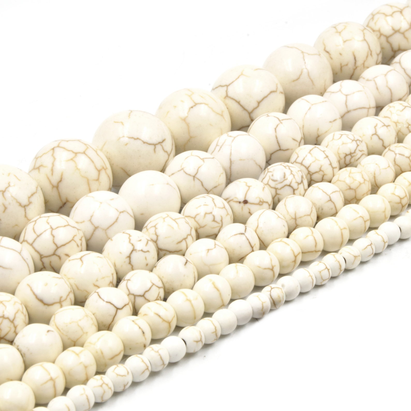 White Magnesite Beads: Smooth Round Gemstone Beads (14.5" Strand) - Etsy