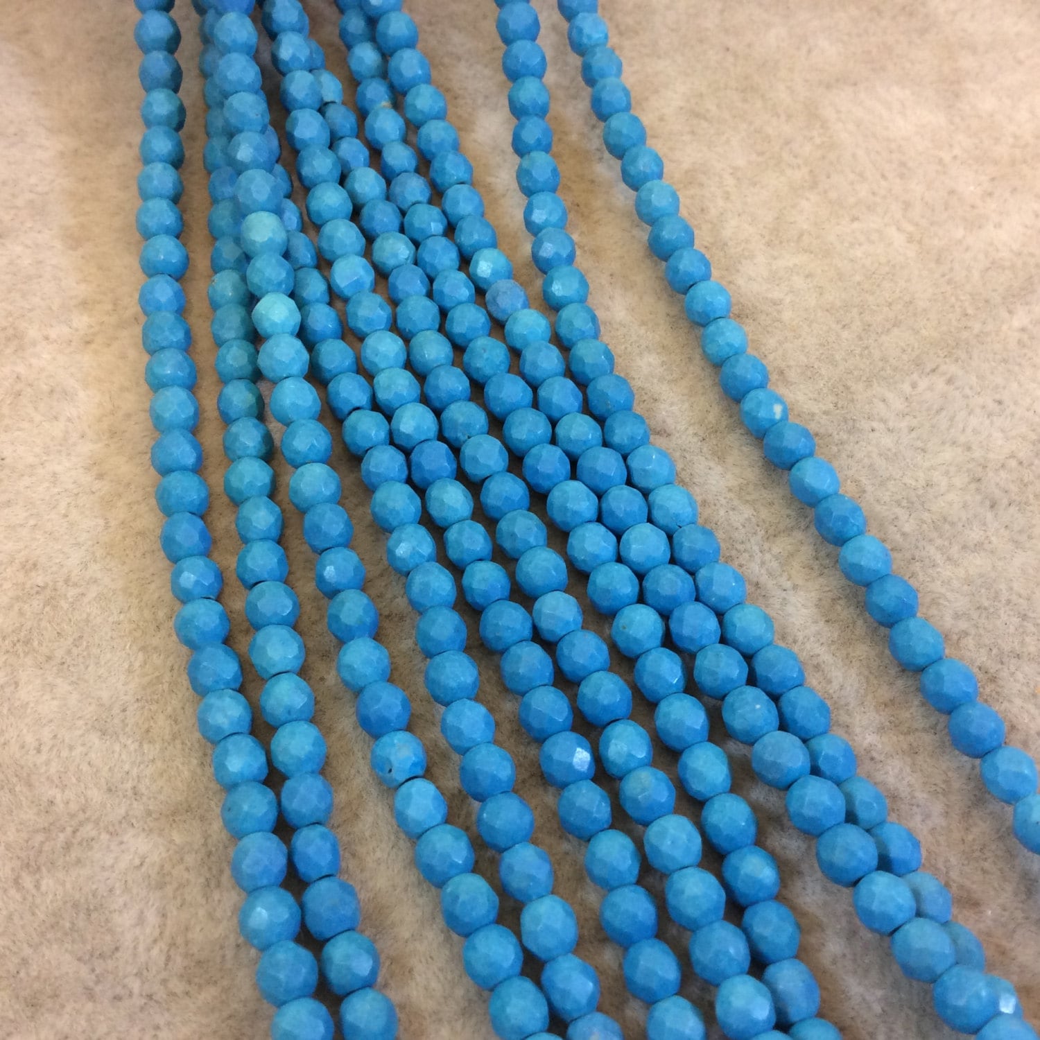 4mm Faceted Dyed Sky Blue Howlite Round/ball Shaped Beads - Etsy UK