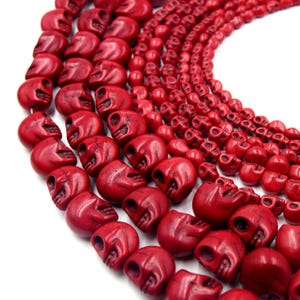 Howlite Skull Beads - Dyed Skull Shaped Beads Available in Sizes 8mm ...