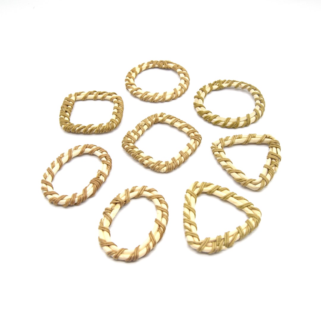 Rattan Wood Earring Finding | (pairs)handmade Natural Tan Interwoven ...
