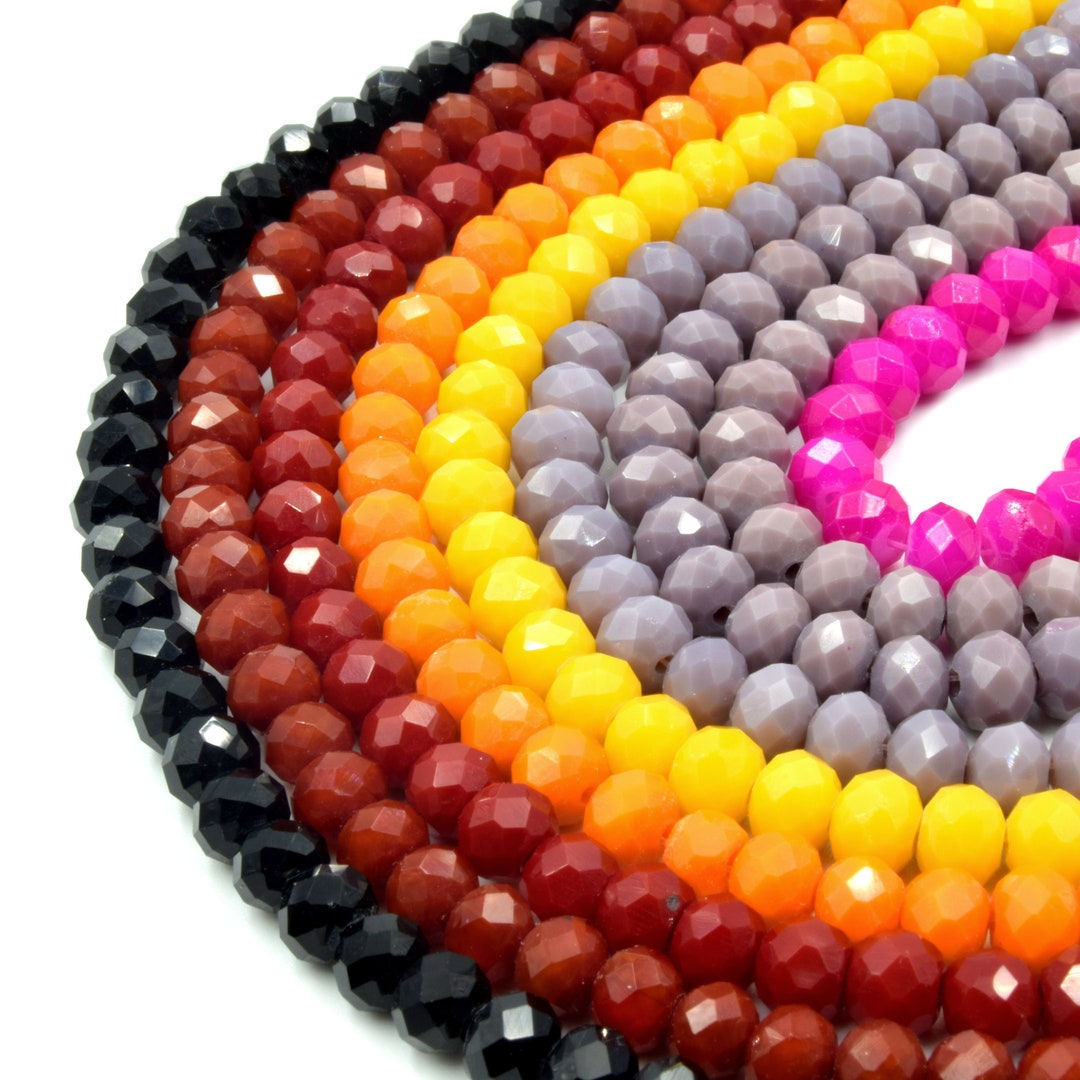6mm Faceted Chinese Crystal Beads: Opaque Rondelle Beads, Jewelry ...