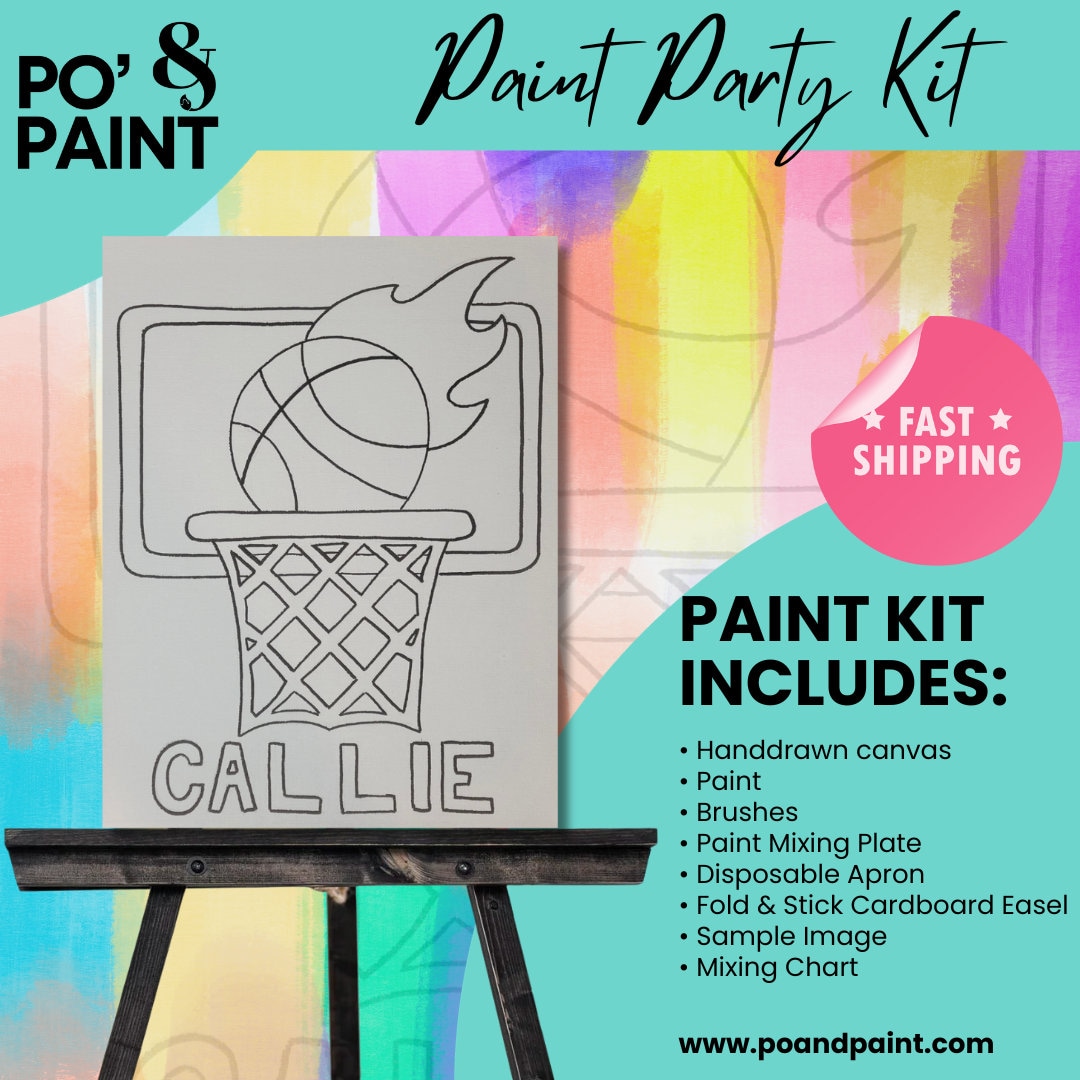 Basketball Fanatic With Name/paint Kit/social Distancing Kid Sip and ...