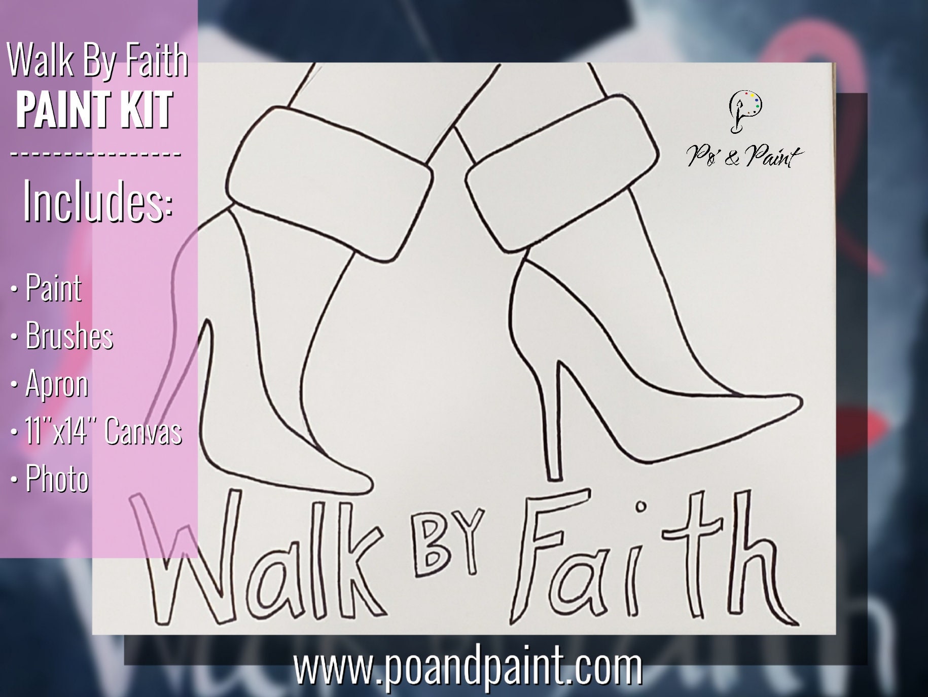Walk by Faith/paint Kit/social Distancing Adult Sip and Paint/bulk or ...