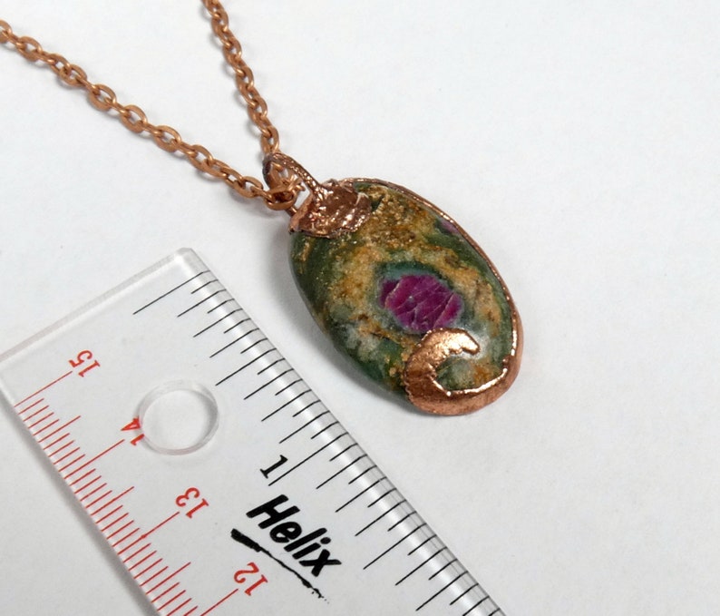 Electroformed Copper Pendant ruby in zoosite matrix stone - Etsy.de
