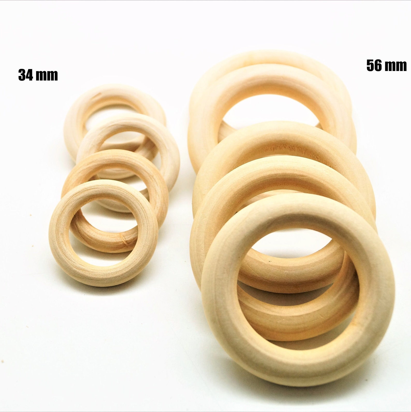 Rings Connectors Natural Wood Set of 10 34 Mm - Etsy