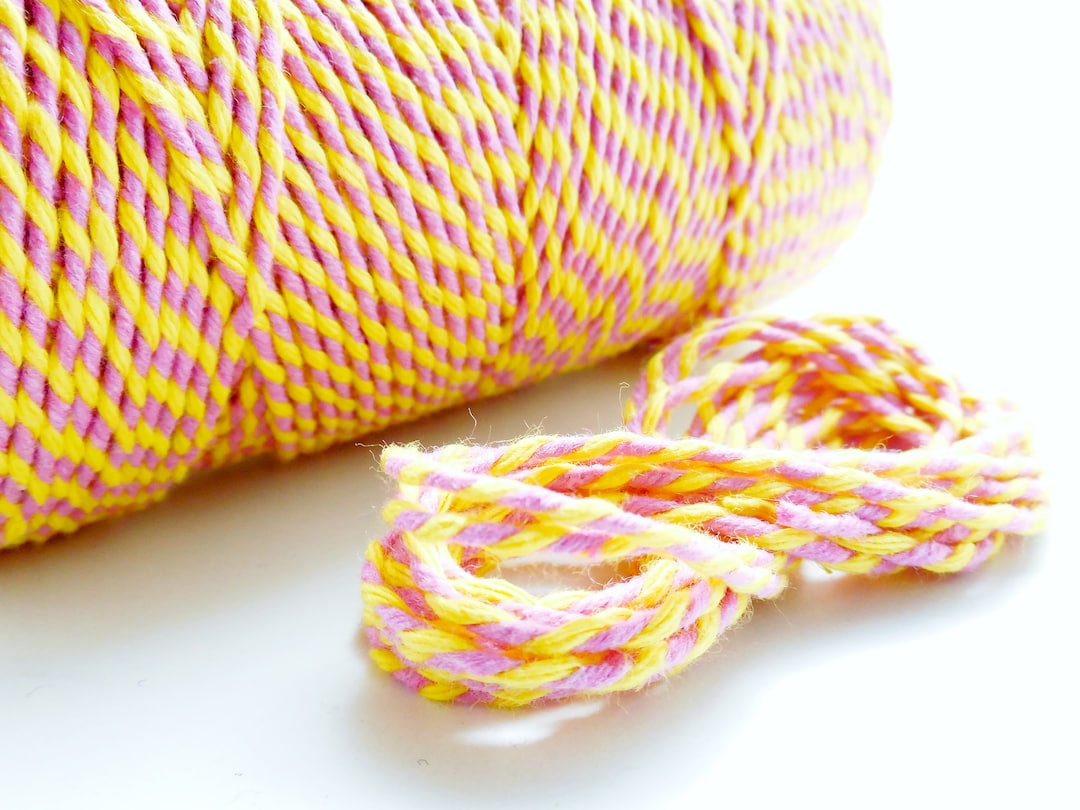 Piece of 10 Meters of Twine String "baker's Twine", Yellow and Pink ...