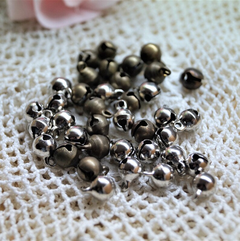 Silver Bell Charm 6 Mm - Etsy