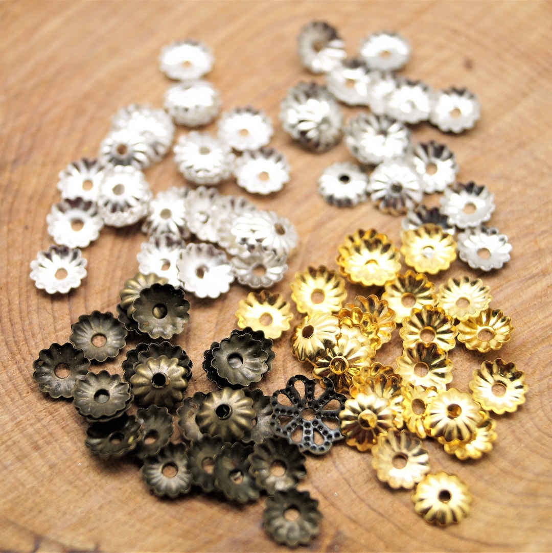 Flower Beads Caps Bronze Set of 100, 5 Mm - Etsy