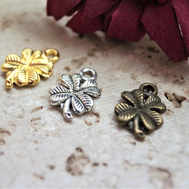 Charms de trébol de cuatro hojas en metal, 17*11 mm - Etsy España