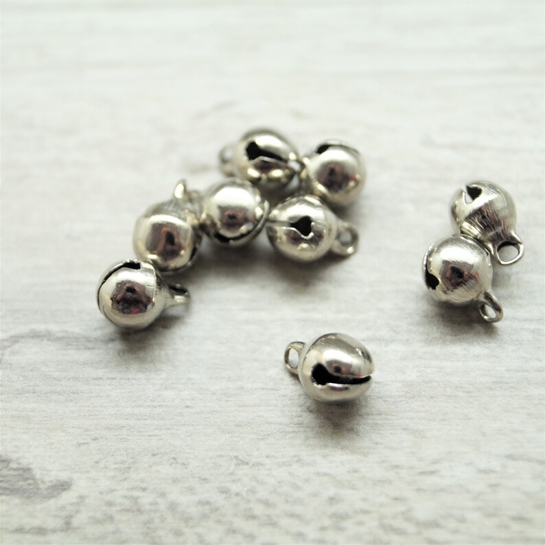 Silver Bell Charm 6 Mm | Etsy