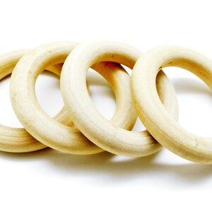 Rings Connectors Natural Wood Set of 10, 34 Mm - Etsy