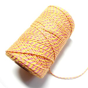 Piece of 10 Meters of Twine String "baker's Twine", Yellow and Pink ...