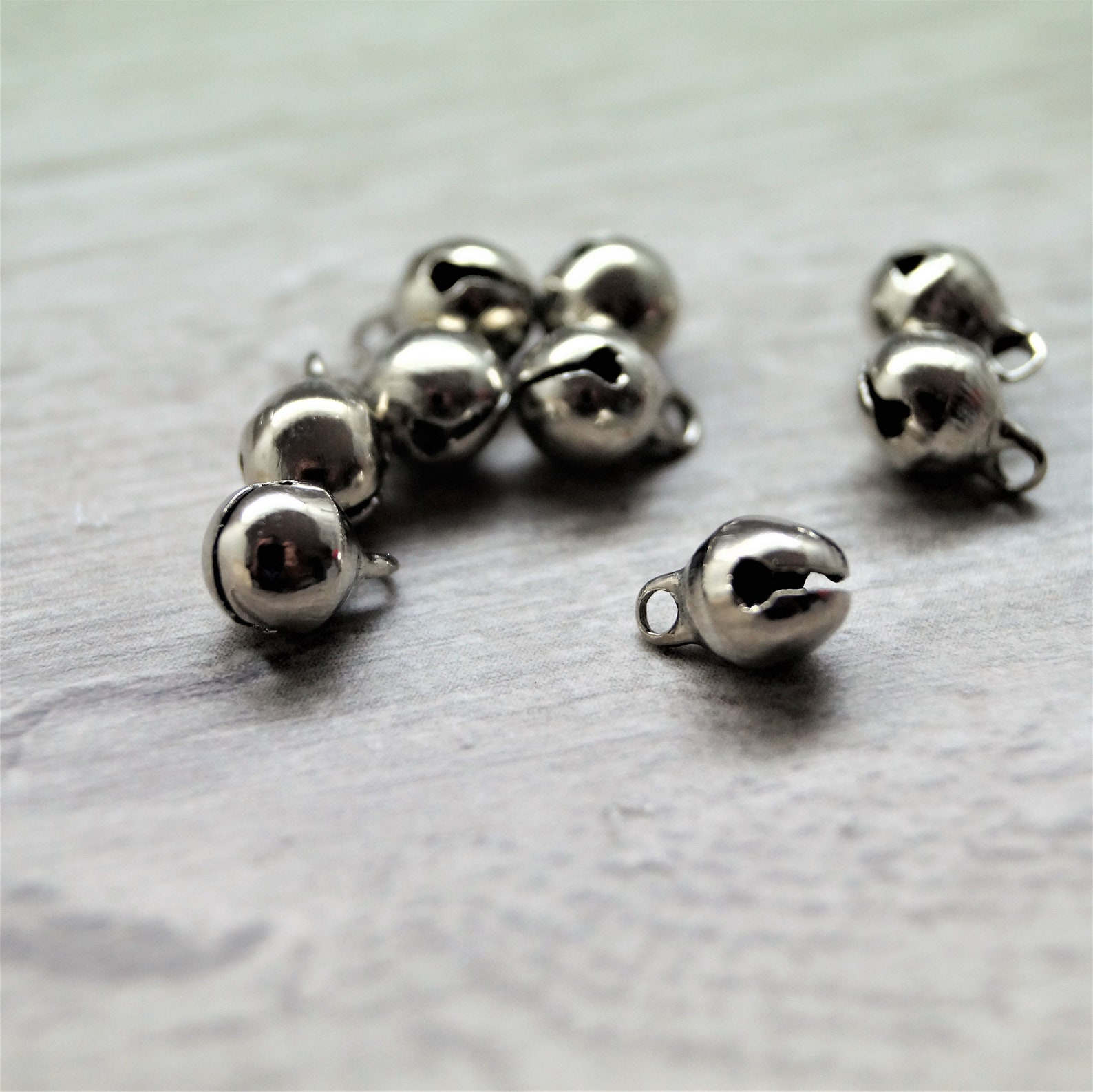 Silver Bell Charm 6 Mm | Etsy