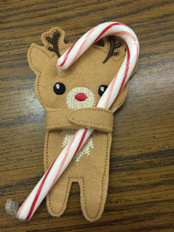 Reindeer Candy Cane Holder Candy Hugger Party Favor Stocking | Etsy