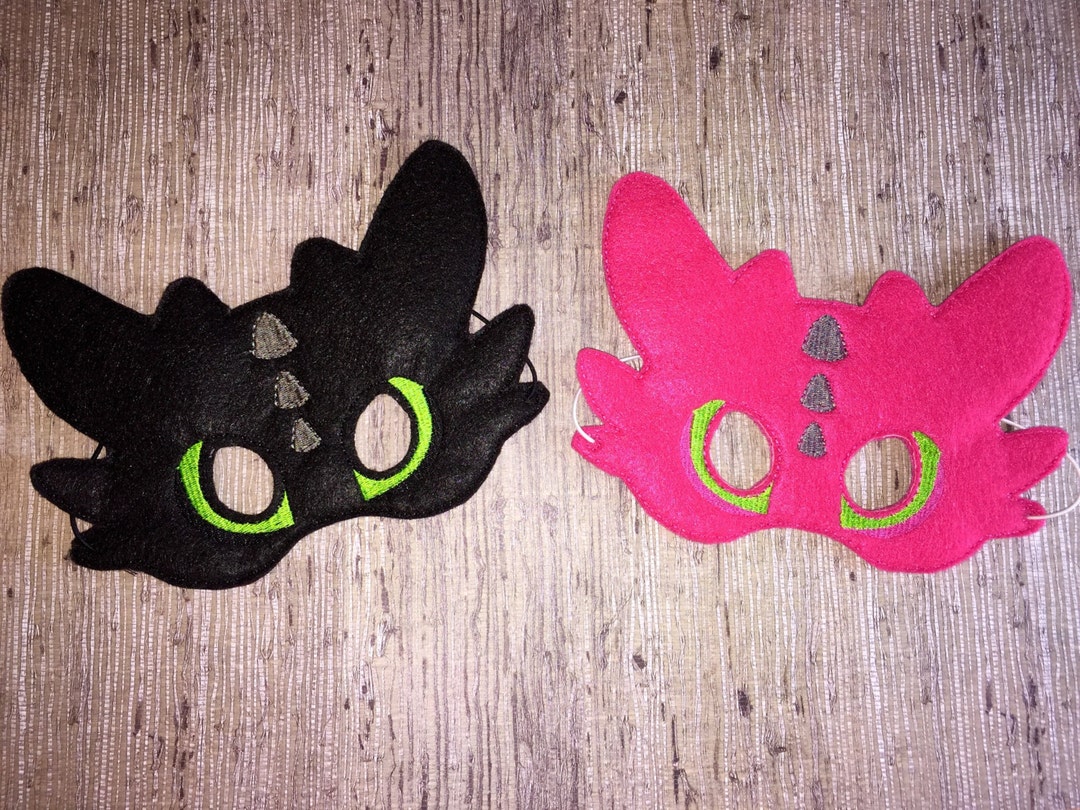 Toothless Dragon Kids Mask in Black or Pink - Etsy