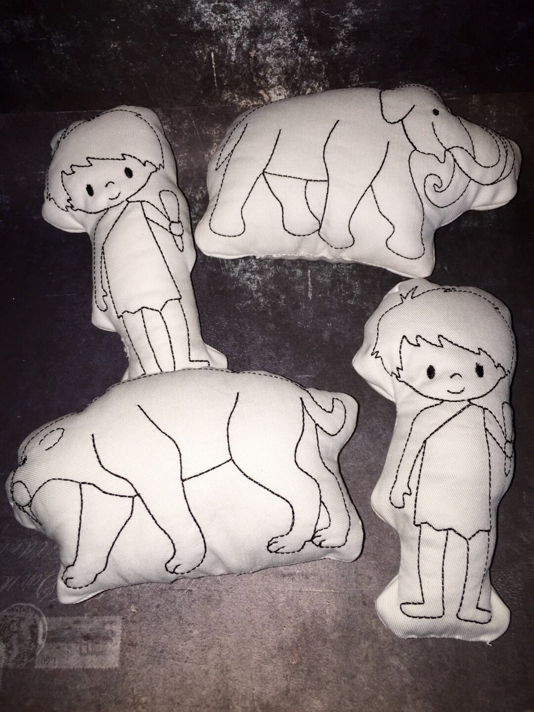 Prehistoric Doodle Its Color Your Own Stuffies (cave Boy/girl, Saber ...