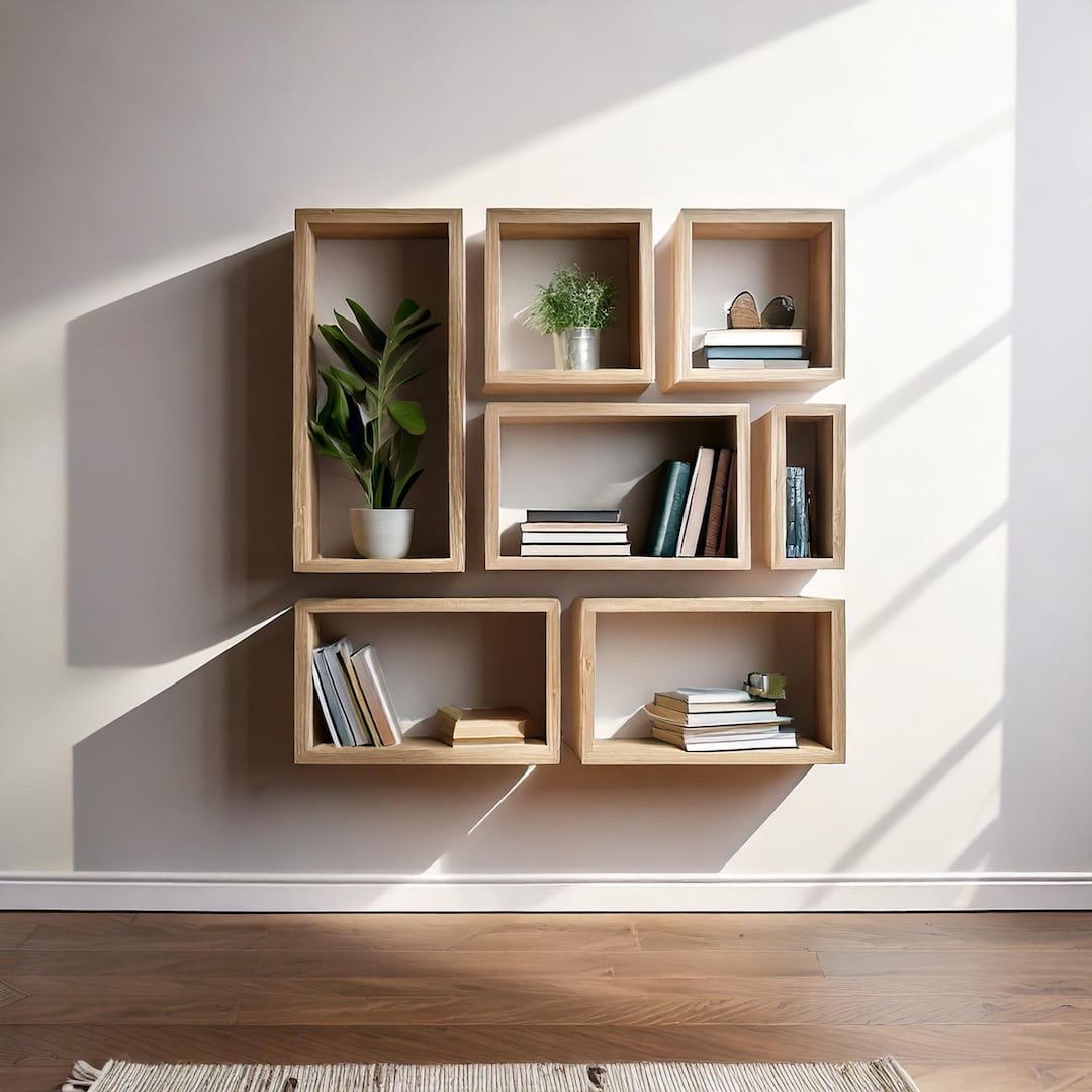 Wall Bookshelf Floating Book Shelves Floating Modern Bookshelves Wall ...