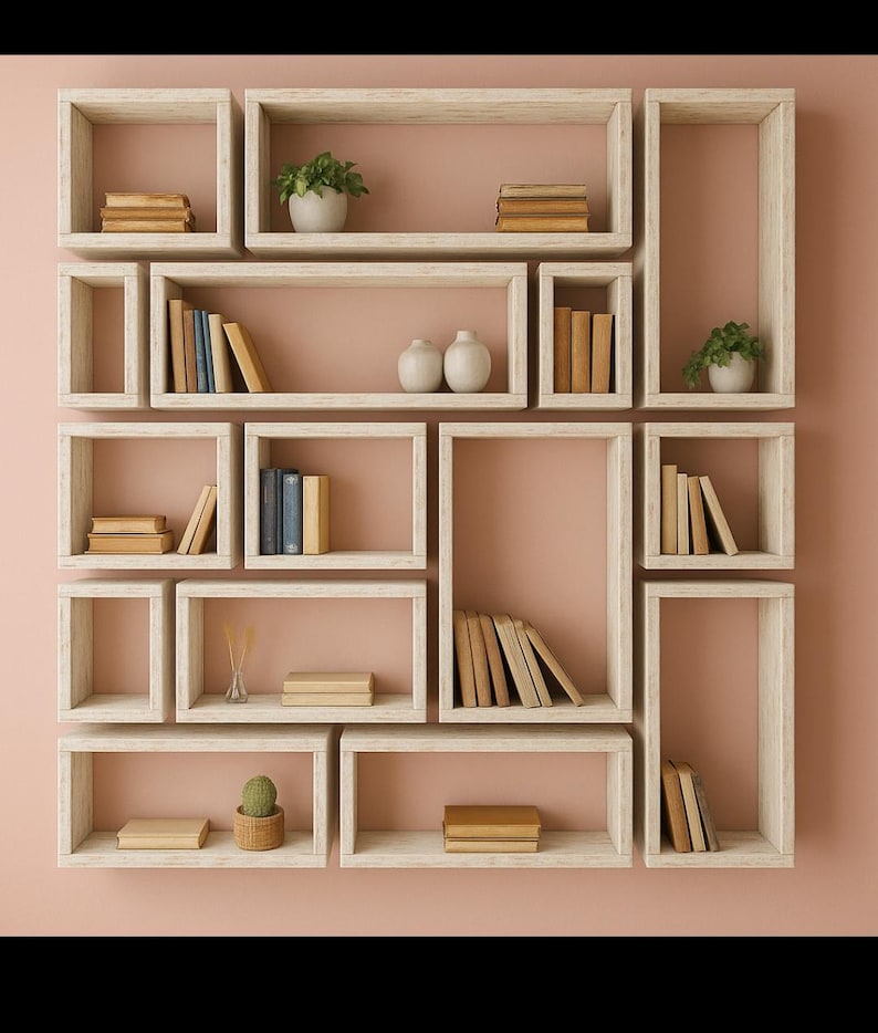 Wall Shelves: Asymmetrical Modern Modular Floating Shelves - Etsy