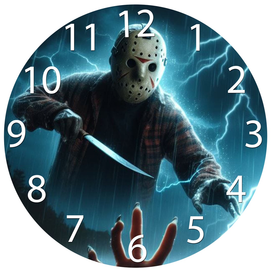 Friday the 13th Wood Wall Clock: Jason Voorhees Horror Decor - Etsy