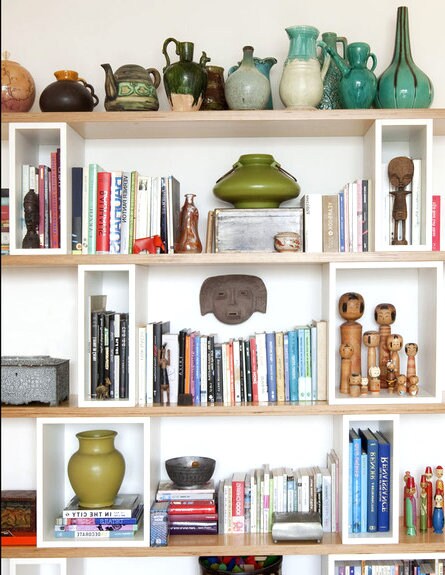 Modern White & Geometric Bookcase: Customizable Shelving - Etsy UK